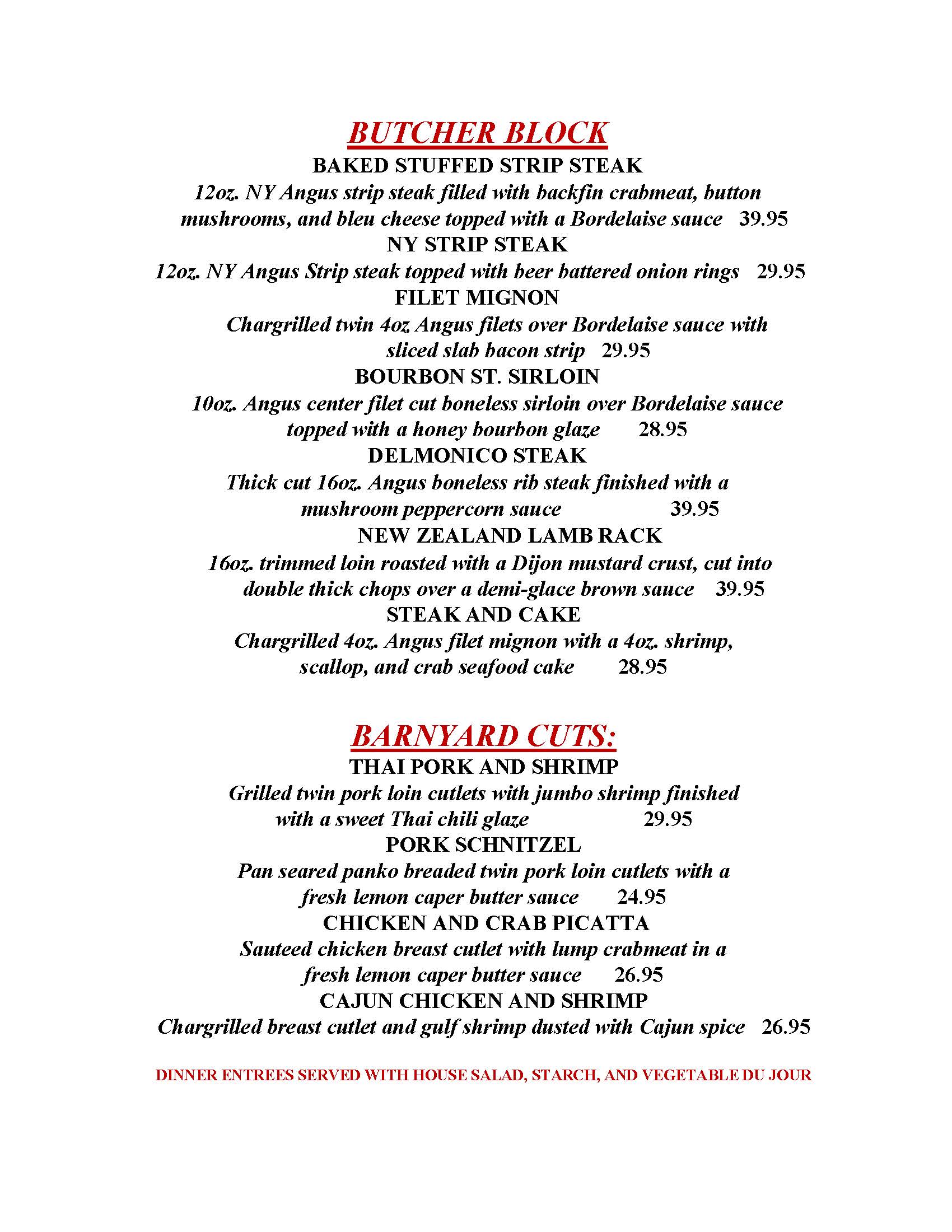 Local Steakhouse | The Meating House Menu | Drums PA