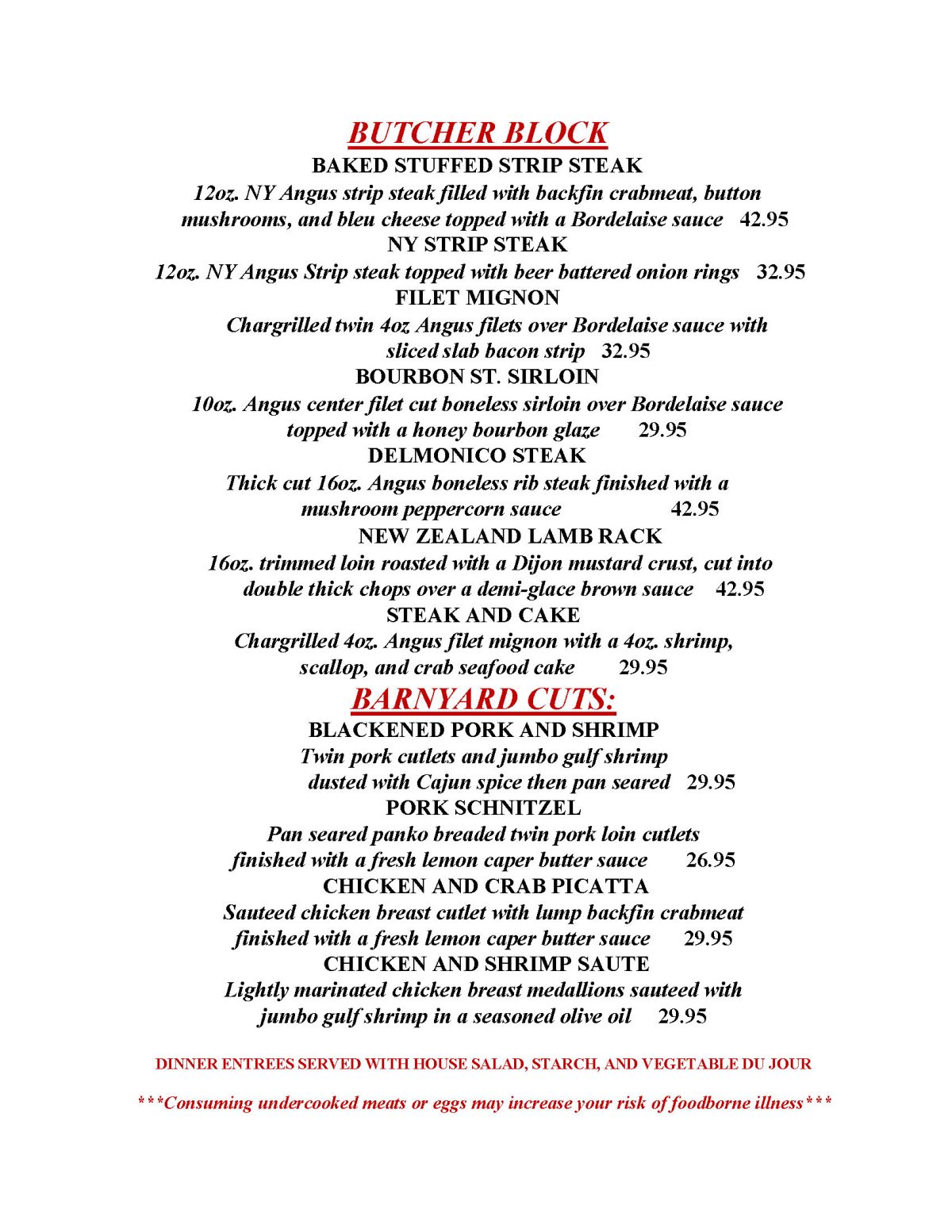 Local Steakhouse | The Meating House Menu | Drums PA