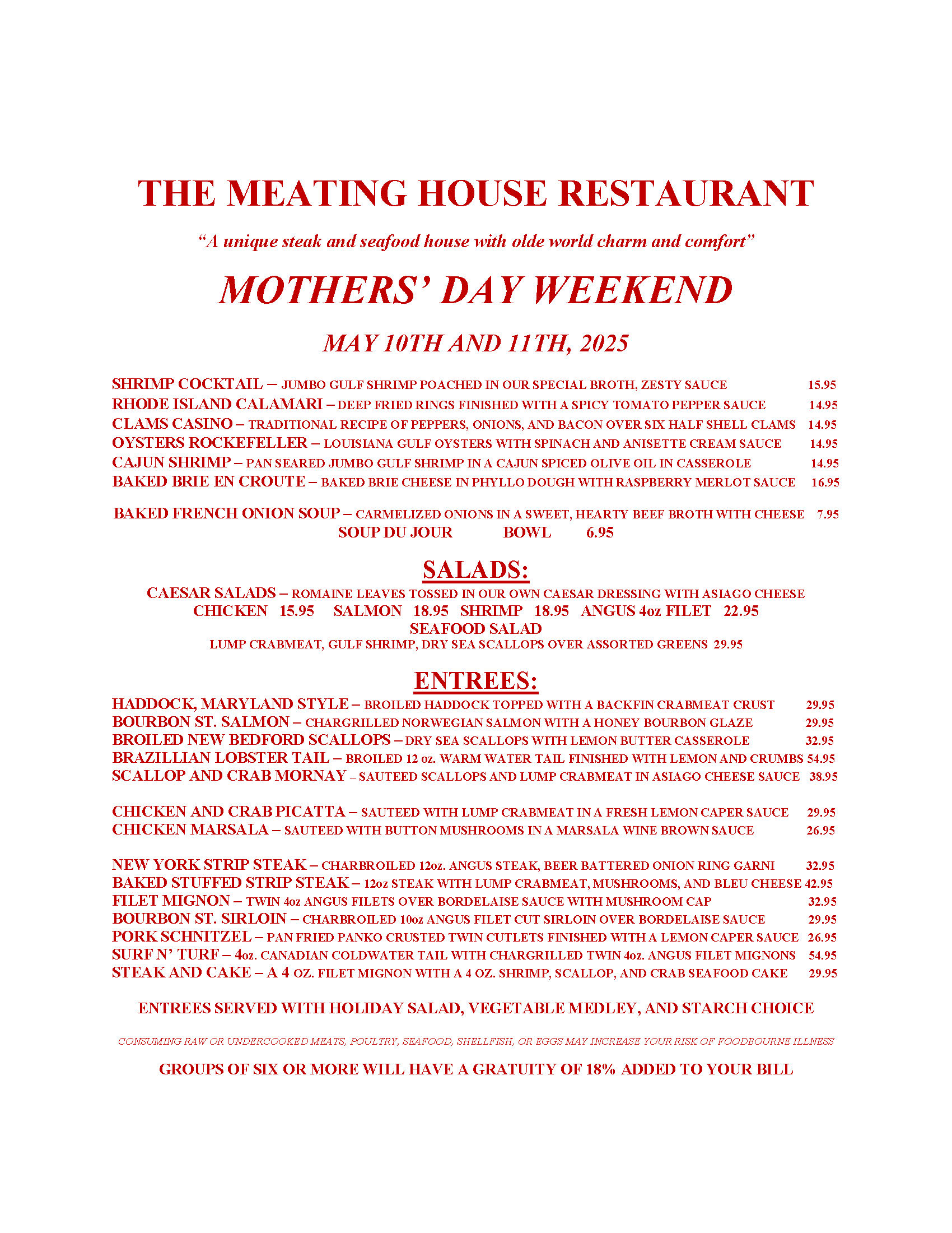 Local Steakhouse | The Meating House Menu | Drums PA